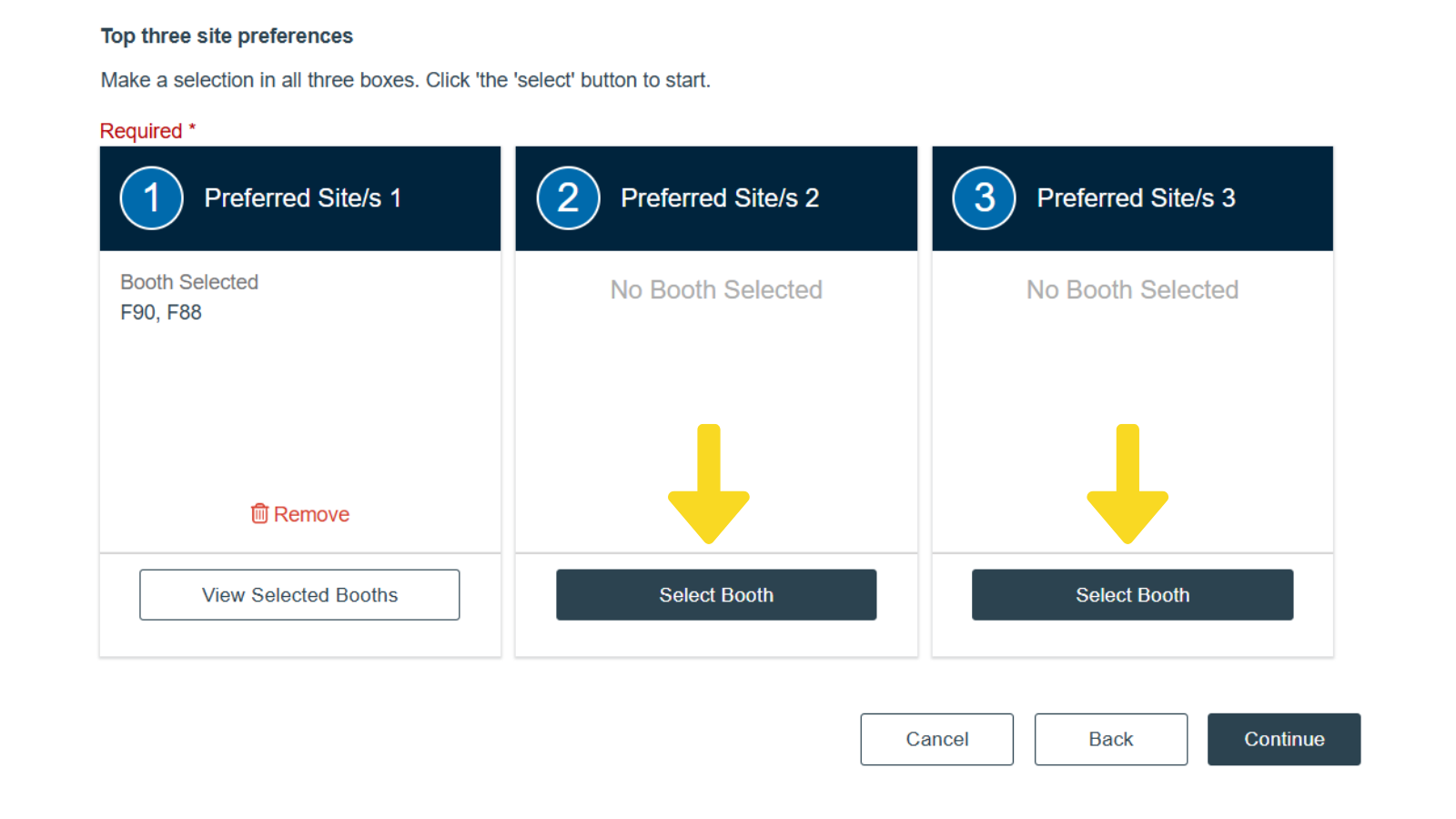Site Selection Instructions - Fieldays